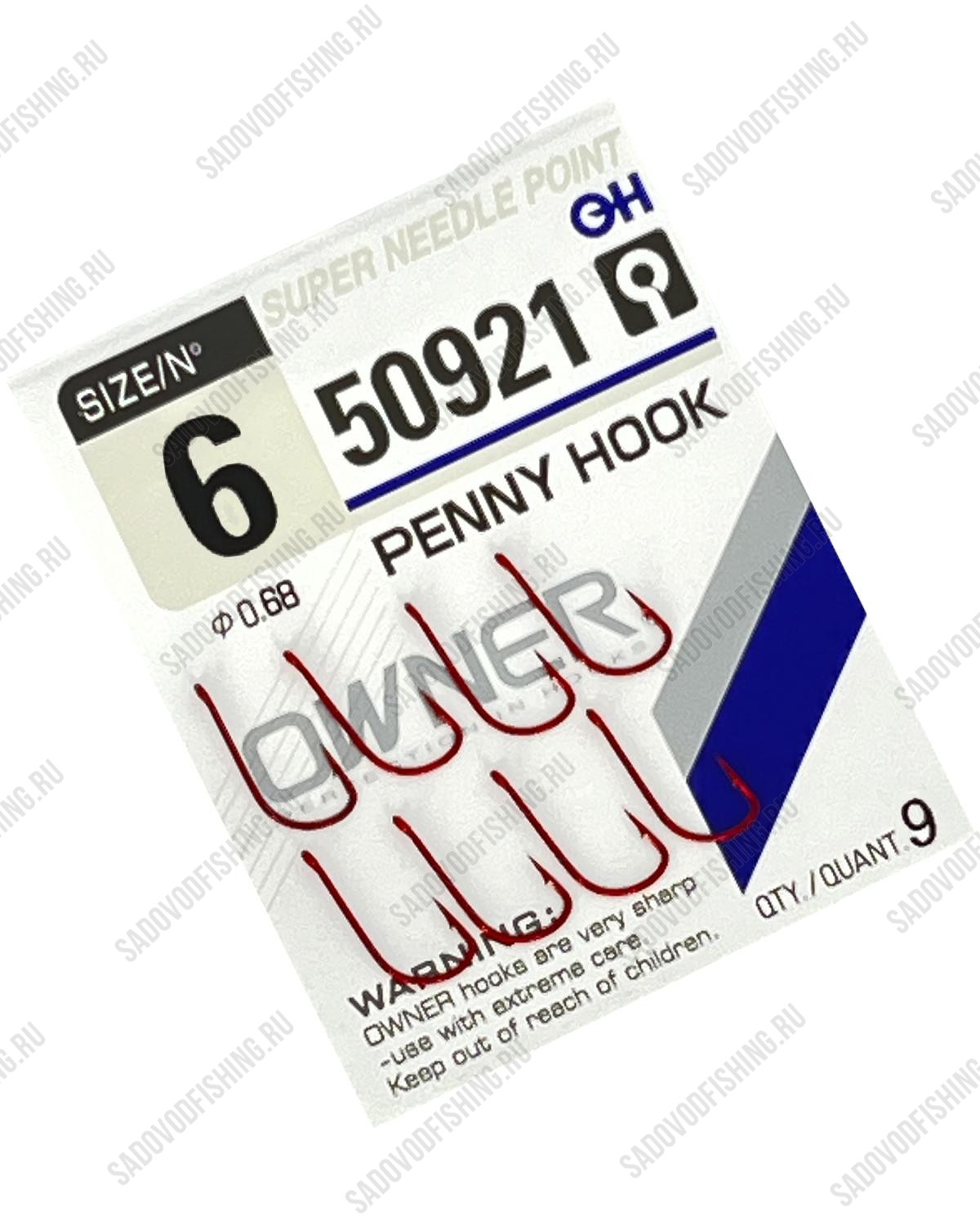 Одинарный крючок Sokuda Owner 50921 Penny Hook №2-№18 купить оптом с ...